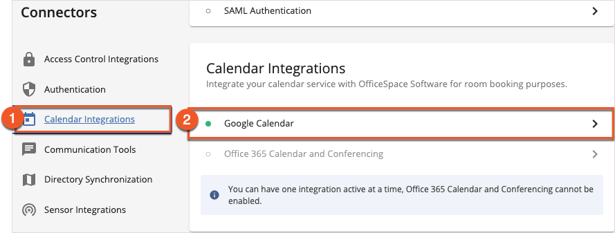 Integrating OfficeSpace with Google Calendar