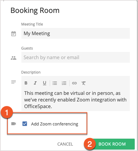 Integrating OfficeSpace with Zoom